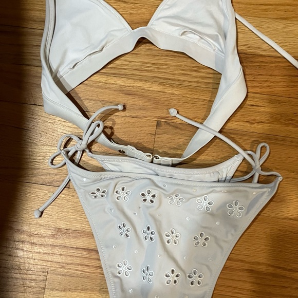 Victoria's Secret | Swim | White Bikini With Floral Cutouts | Poshmark